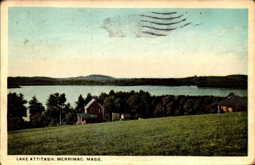 Vintage WHITE BORDER-1924 Postcard -LAKE ATTITASH MERRIMAC MASS -BK39 ...