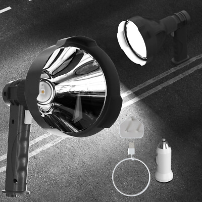 LED Tracer Handheld Hunting Spot Light Lamp Dual Charger 360000 Lumens ...