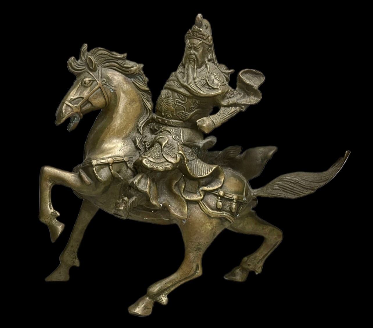 Antique Solid Bronze Chinese Emperor Guan Sheng Statue 7" tall | eBay