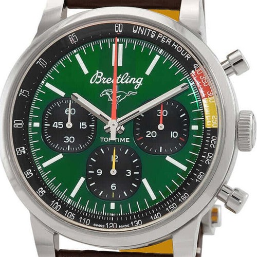 Breitling Top Time B01 Ford Mustang Green dial 41 AB01762A1L1X1 | eBay