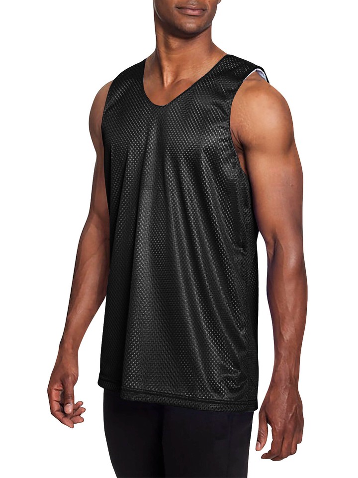 Mens Basketball Jersey Mesh Tank Top Premium Practice Sports Team ...