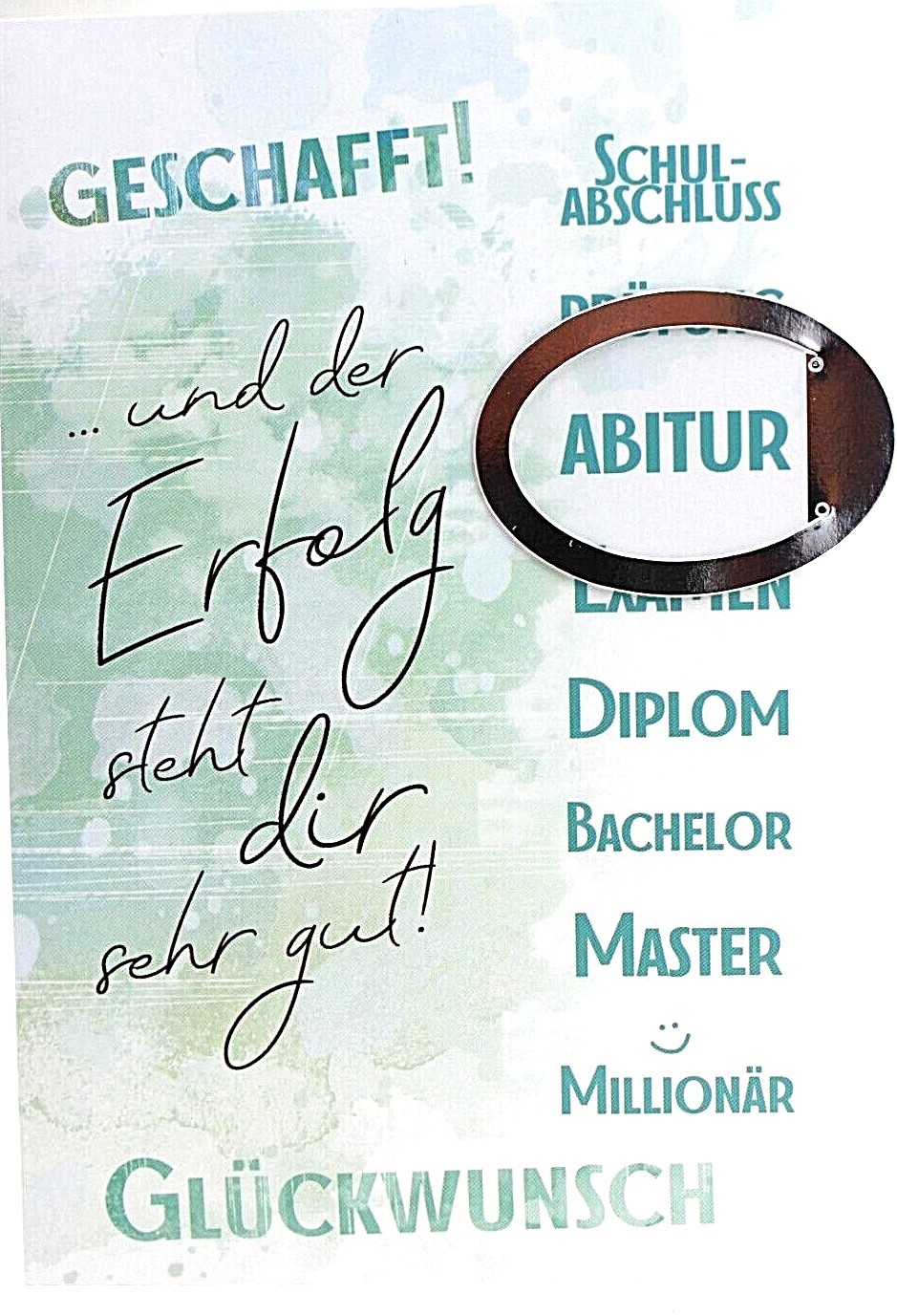 KE Karte Abi Prüfung Matura Abitur bestanden Master Diplom Millionär ...