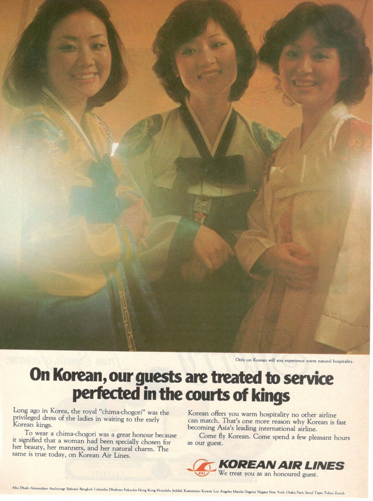 Korean Air Lines Company Airline 1979 Original Advertising' On Korean ...
