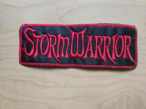 STORMWARRIOR,SEW ON RED WITH RED BORDER EMBROIDERED PATCH | eBay