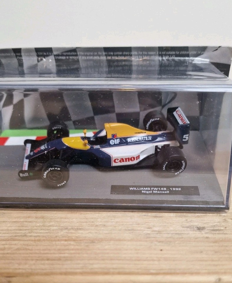 Panini F1 Car Collection 1992 Nigel Mansell Williams FW14B 1:43 Scale ...