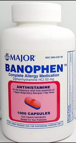 Major Banophen Diphenhydramine 50 mg 1000ct -Expiration Date 07-2027 ...