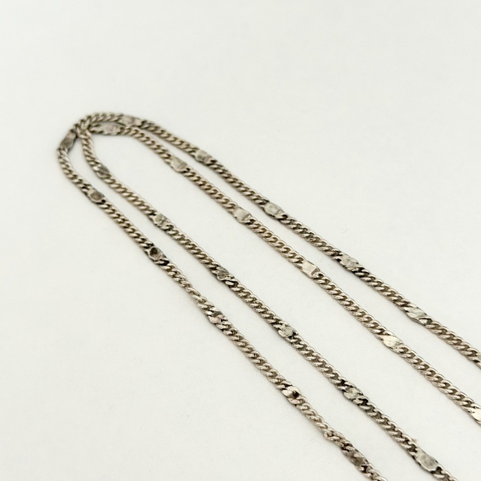 Vintage 925 Sterling Silver Unique Design Pattern Chain Link Necklace ...