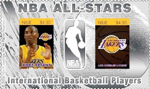 Niue 2007 NBA All Stars - KOBE BRYANT - Los Angeles Lakers - Silver ...