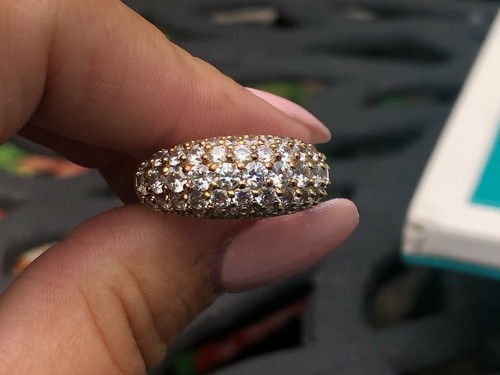 Jean Dousset Gold Vermeil Sterling Absolute CZ Dome Ring HSN | eBay