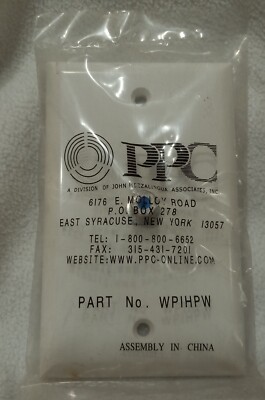 LOT 23 PPC Wall Plate, Single Barrel, White. Coax Part No. WP1HPW | eBay