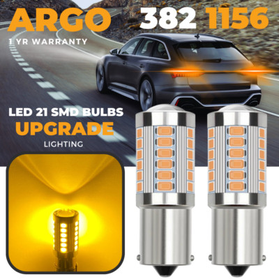382 P21w Led Indicator Amber Ba15s Upgrade Light Bulbs Turn Signal 1156 ...