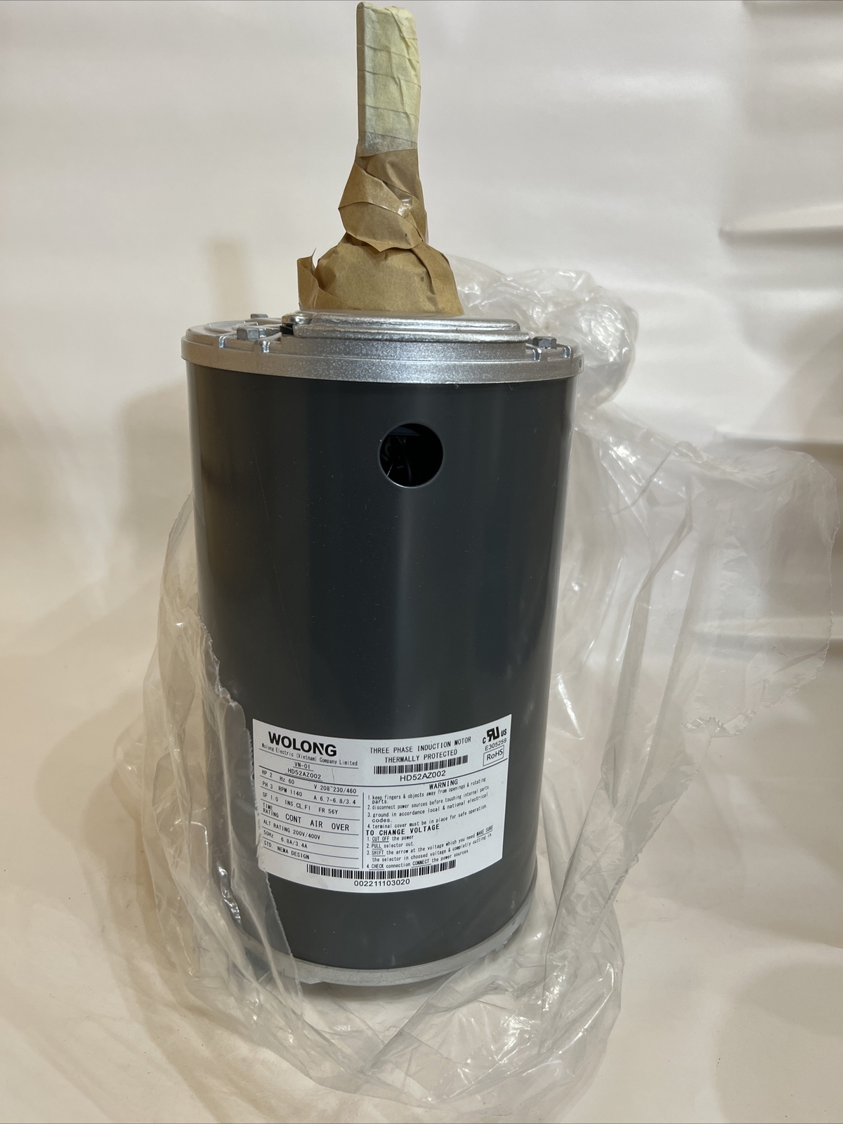 Factory authorize parts HD52AZ002 3 phase Induction Motor V 208 230/460 ...