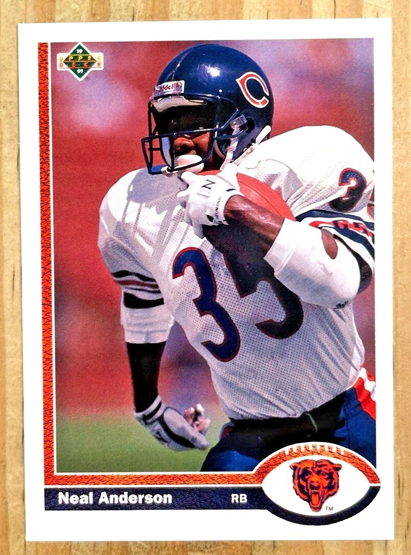 1991 UPPER DECK NEAL ANDERSON CARD#244 NM-MT CHICAGO BEARS UNIVERSITY ...