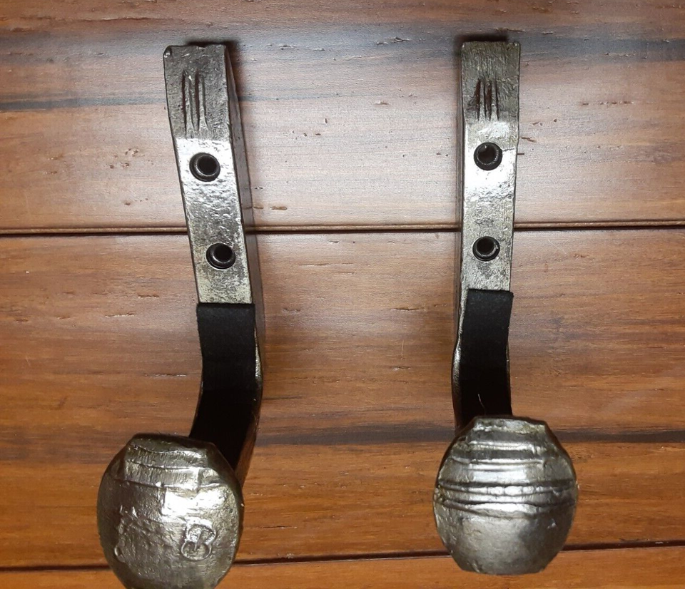 ONE PAIR Clear Shellac Finish Railroad Spike Wall Gun Rack Hanger ...