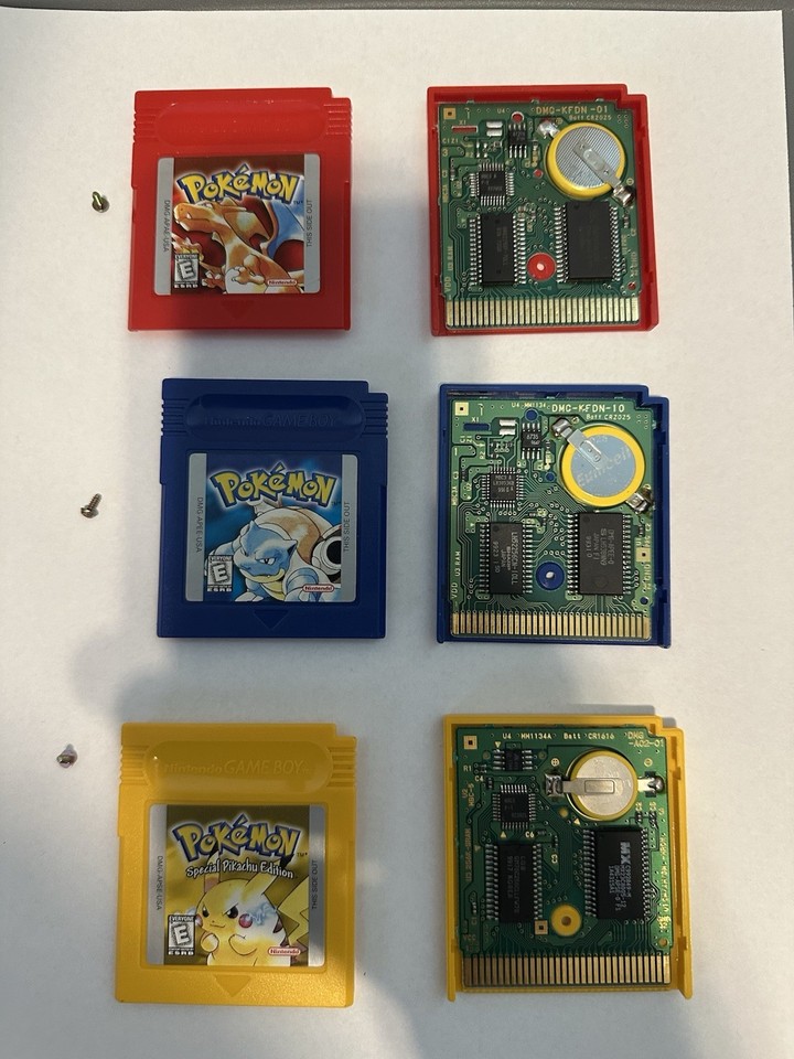 6 Mainline Pokémon Gameboy Games - Great Condition & Replaced Batteries ...