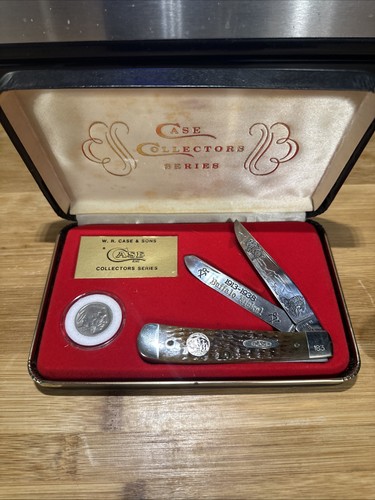 1989 Case XX Buffalo Nickel Trapper Knife w Coin in Box Buffalo 1937D ...