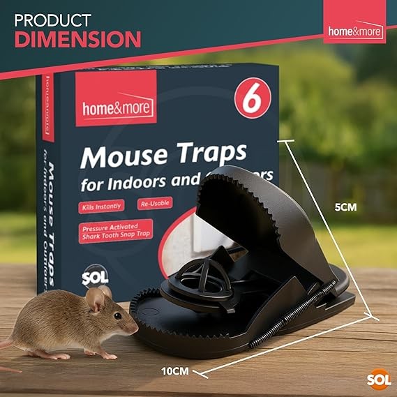6pk Mouse Traps for Indoors and Outdoors, Shark Tooth Design Mouse trap ...