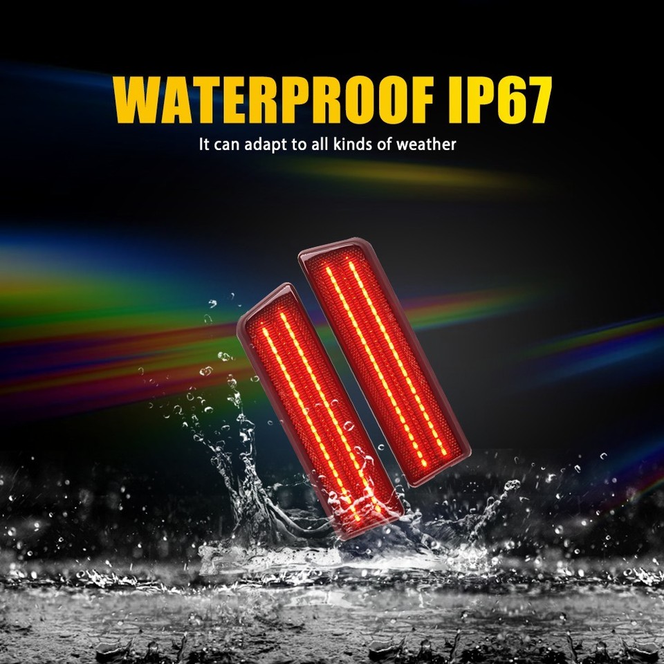 Rear Bumper LED Side Marker Light Red For 2010-2013 Ford Transit ...