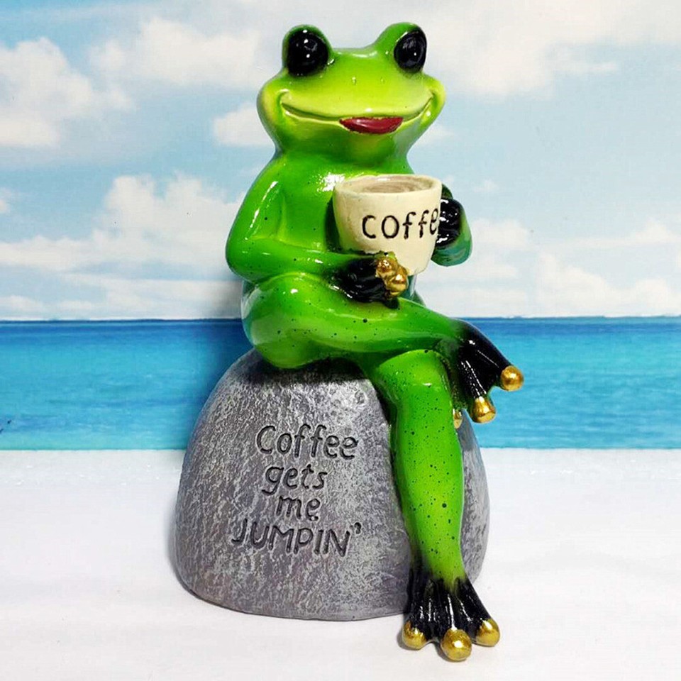 Cute Sitting Frogs Craft Funny Frogs Sitting On Stone Figurines Home ...