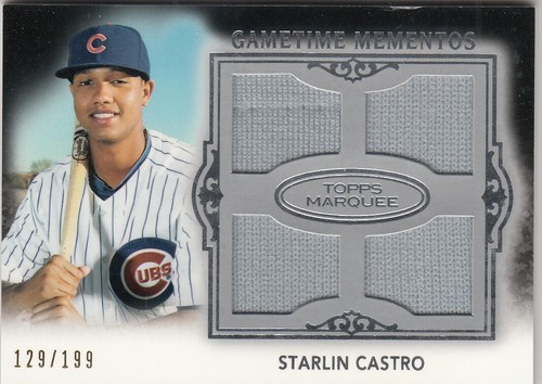 2011 Topps Marquee Gametime Mementos Quad Relic STARLIN CASTRO Jersey ...
