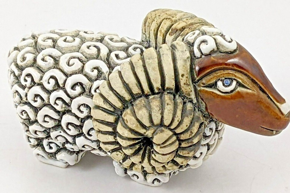 Artesania Rinconada Hand Carved Pottery Ram Figurine Uruguay Retired | eBay