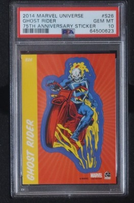 2014 Marvel Universe 75th Anniversary GHOST RIDER Sticker #S26 PSA 10 ...