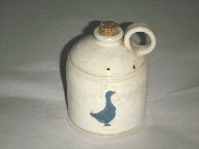 LIVERMORE CALIFORIA ANTIQUE RABOLI 4" WINE JUG BANDED BREATHER HOLE ...