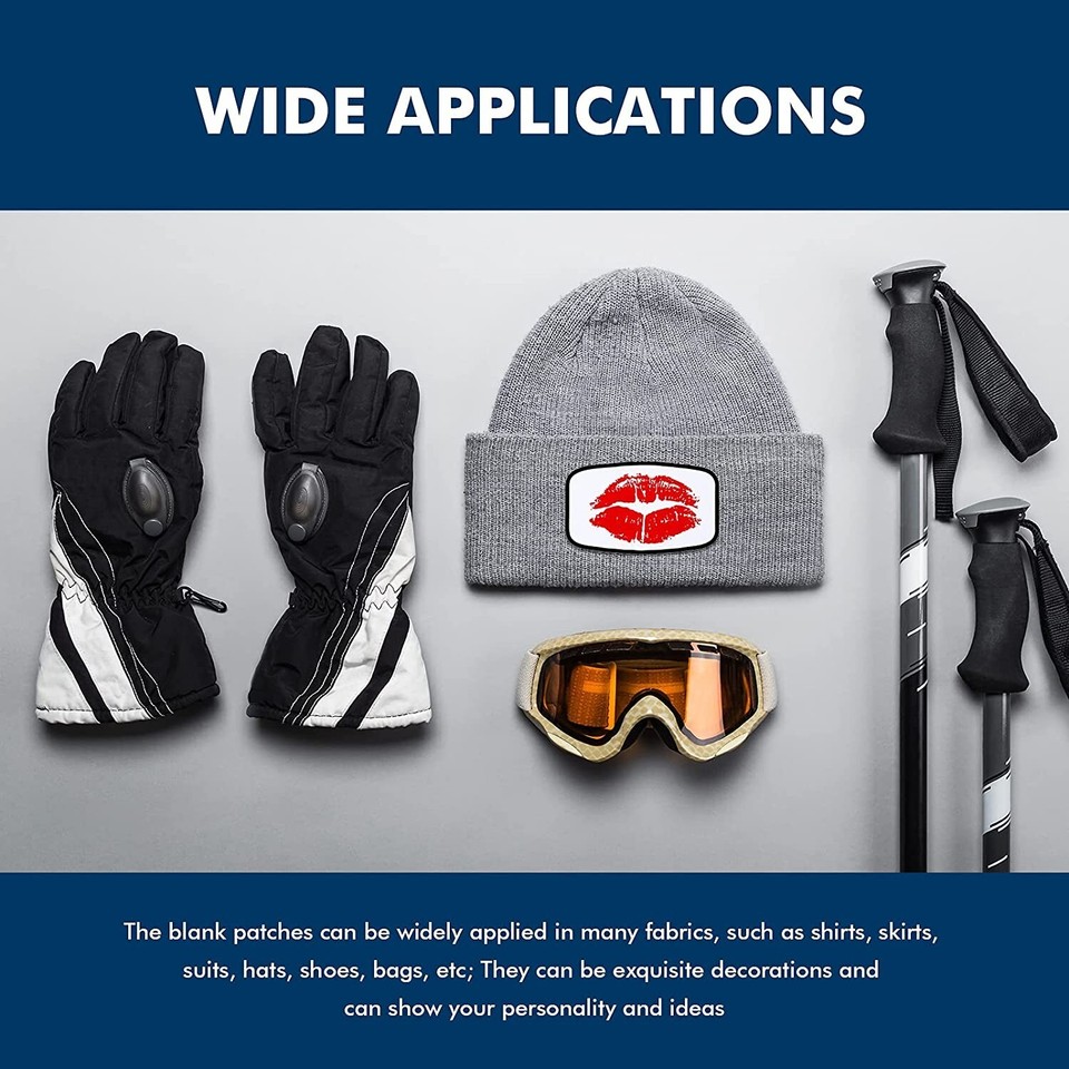 New 30 Pieces Sublimation Patches Fabric Iron-on Blank Patches 3 Shapes ...