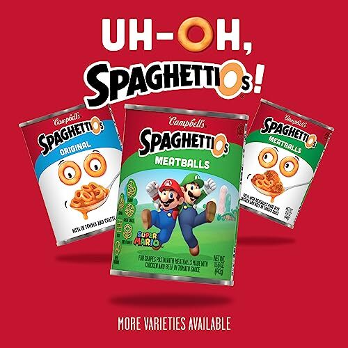 SpaghettiOs Super Mario Bros Canned Pasta with Meatballs 15.6 oz Can ...