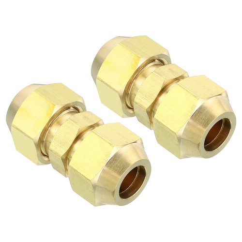 3/8" Brass Tube Fitting, 2 Set Pipe Extension Joint Connectors ...