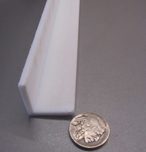 Teflon PTFE 90 Degree Angle, 1/8" Thick x 1.0" Arm Width x 60" Length ...