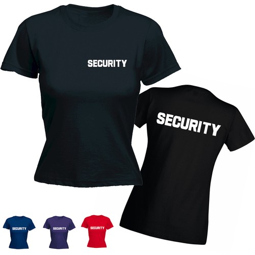 Security WOMENS T-SHIRT bouncer doorman uniform fancy dress mothers day ...