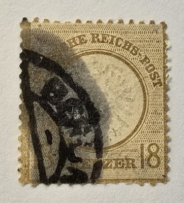 Germany Scott #26 ($2000) - A4 18kr bister - Used - Repaired, stain - F ...