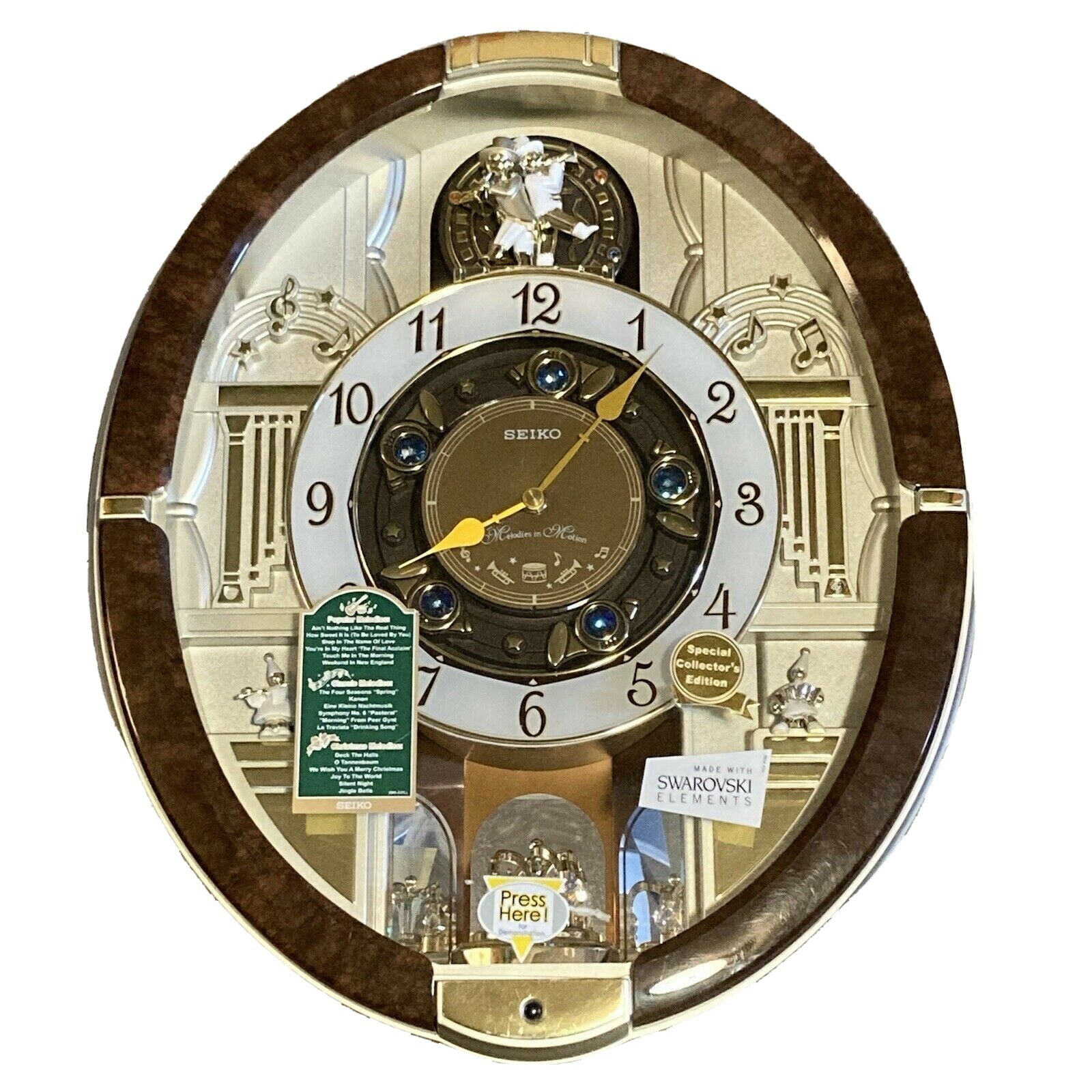 Seiko+QXM377BR%C2%A0Melodies+Motion+Wall+Clock for sale online | eBay