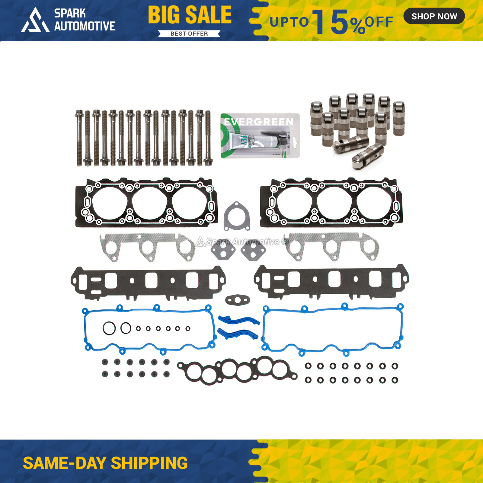 Head Gasket Set Bolts Lifters Fit 91-95 Ford Probe Taurus Windstar ...