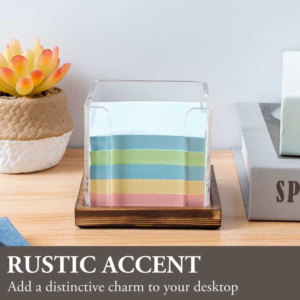 Clear Acrylic Square Sticky Note Holder Dispenser, Self-Stick Memo Pad ...