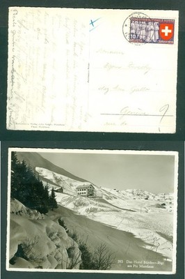 Switzerland 1939. Postcard, Photo. Sc# 247, " Piz Mundaun". Adr. Geneve ...