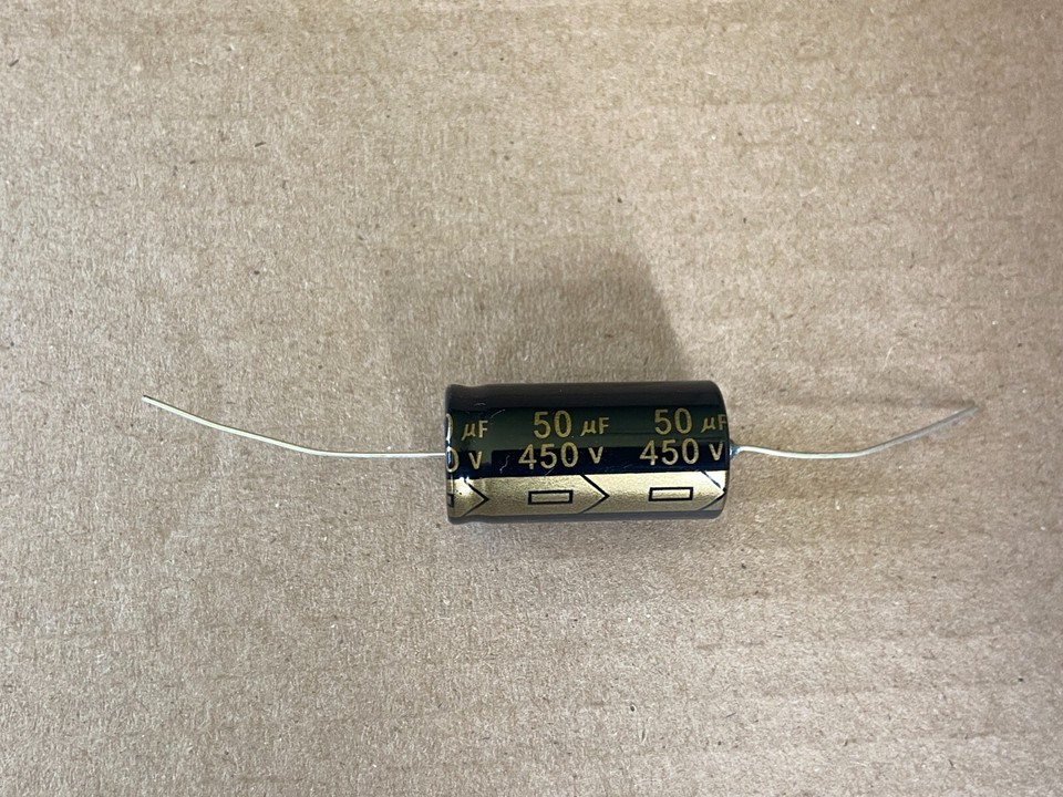 5 New 50 uf 450v Axial Capacitors Guitar Tube Amp & Radio Electrolytic ...