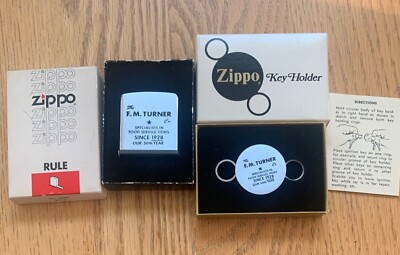 VINTAGE ZIPPO ADVERTISING RULE & KEY HOLDER IN BOXES NEVER USED D5 | eBay