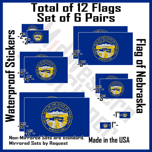 12+ Nebraska State Flag Stickers/Decals, waterproof, bumper. NE 6" | eBay