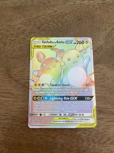 Raichu and Alolan Raichu GX Rainbow (SECRET RARE) | eBay