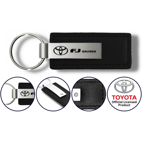 Toyota FJ Cruiser Black Leather Fob Authentic Logo Key Chain Official ...