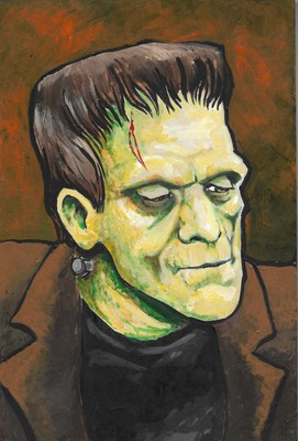 The Frankenstein Monster...original Acrylic Paint illustration | eBay