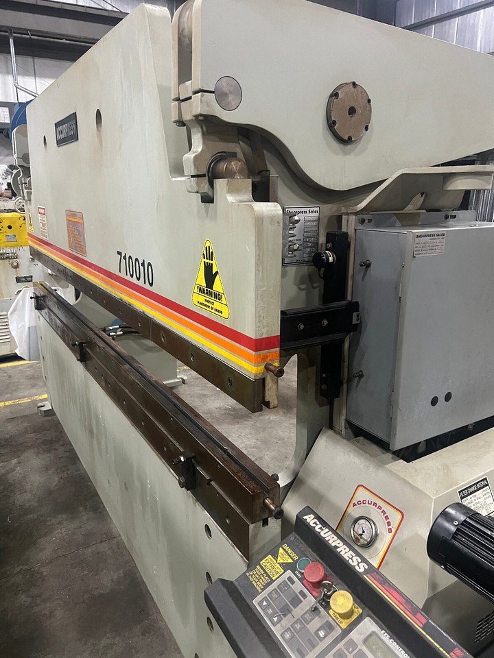100 TON X 10' ACCURPRESS, MODEL 710010, NEW 1997, 8'6" BETWEEN, ETS100 ...