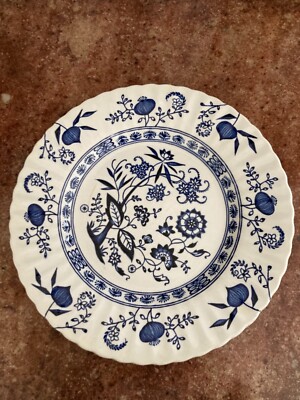 Vintage Wild Rose USA Bone China Blue Flower Pattern back plate chipped ...