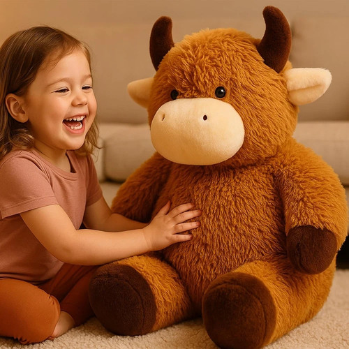 32" Big Highland Cow Stuffed Animal, Giant Plush Toy Huge Size... | eBay