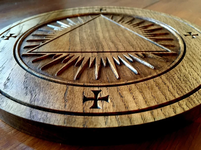 Eye Triangle Altar Tile – Wooden Illuminati Symbol Wiccan Pagan Ritual ...