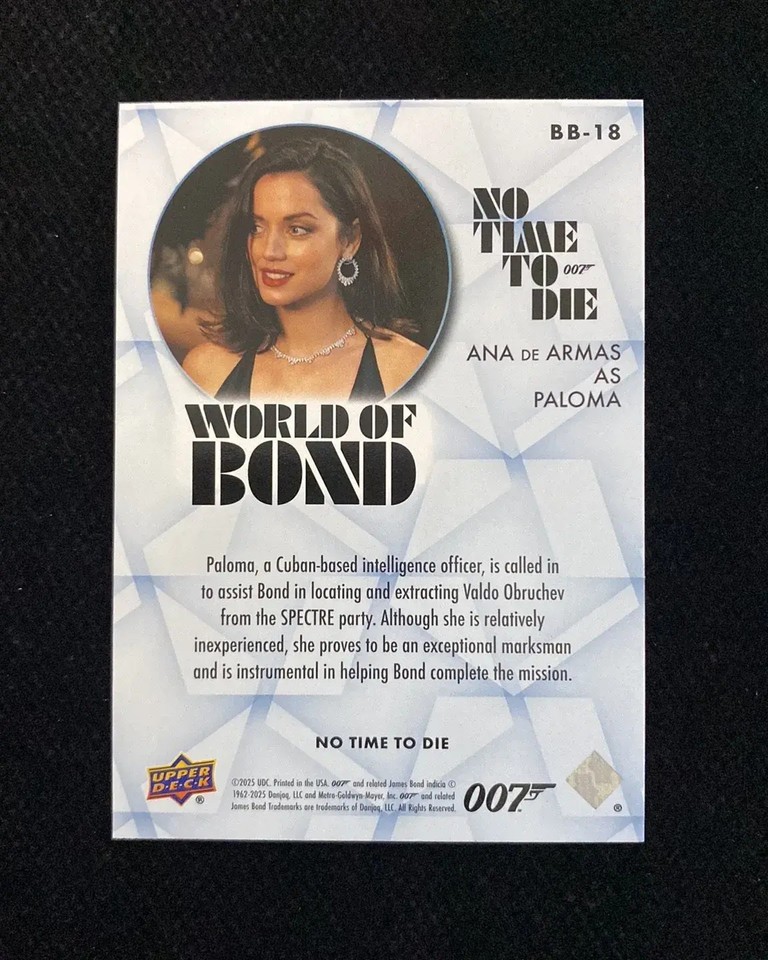 2025 UD James Bond 007 No Time To Die #BB-18 Ana De Armas as Paloma ...