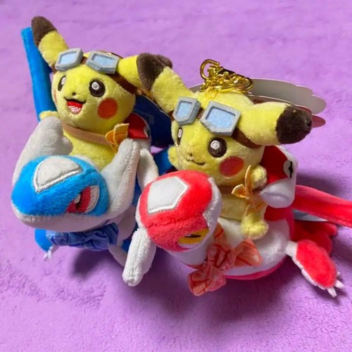 Pokemon Center Original Plush doll Pikachu Ride on Latios Latias 2set ...