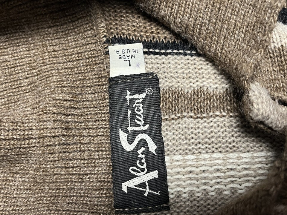 VINTAGE ALAN STUART COOGIE STYLE KNIT SWEATER MADE IN THE USA SIZE ...